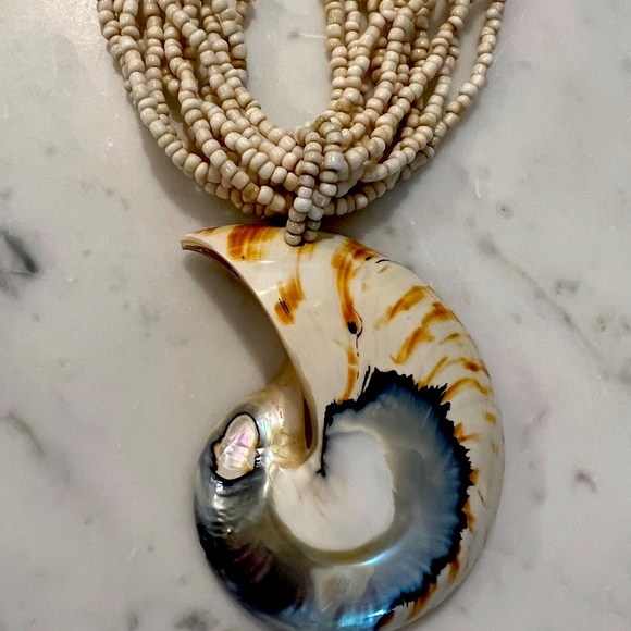 Jewelry | Vintage Cream Aqua Silver Beaded Necklace With Beautiful ...